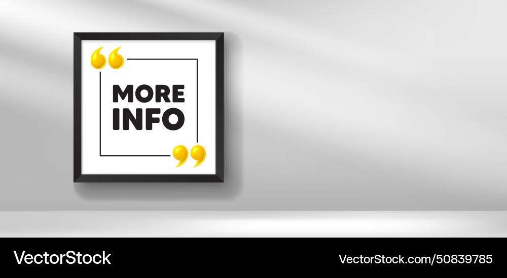 More info symbol navigation sign photo frame Vector Image