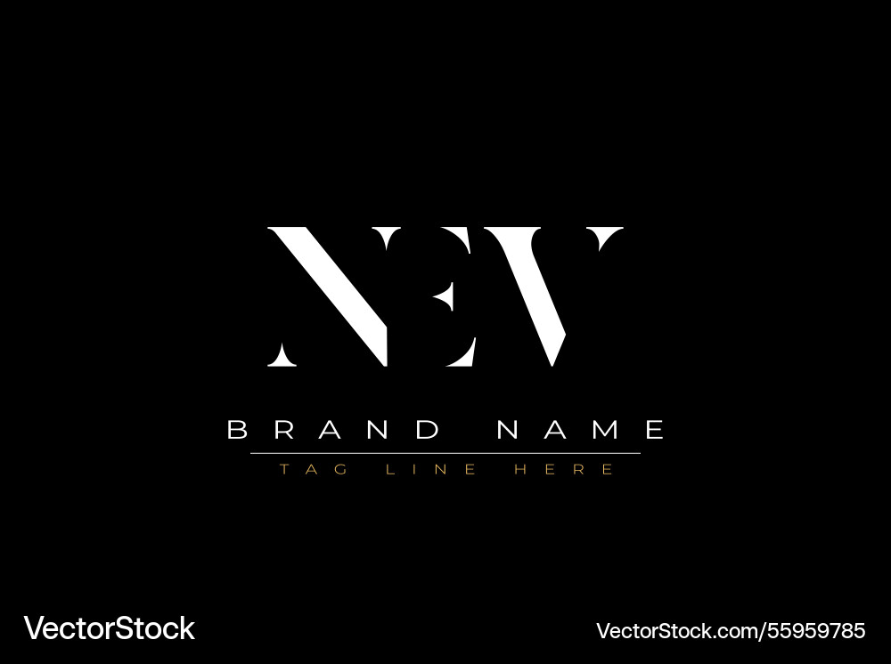 Nev abstract letter logo design Royalty Free Vector Image