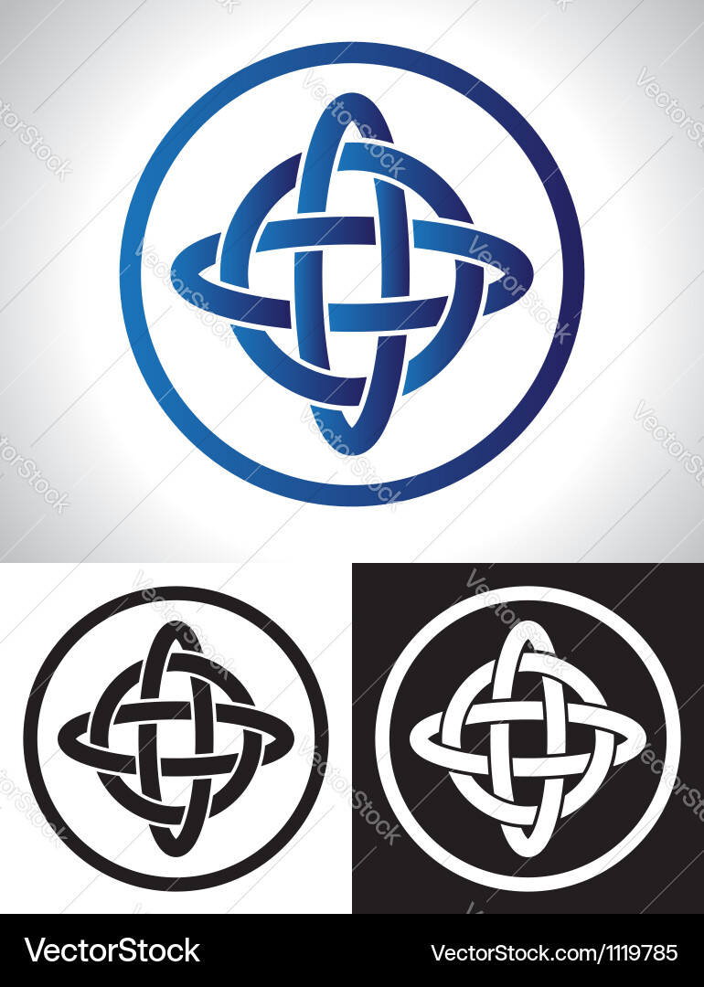 Quarternary celtic knot design Royalty Free Vector Image