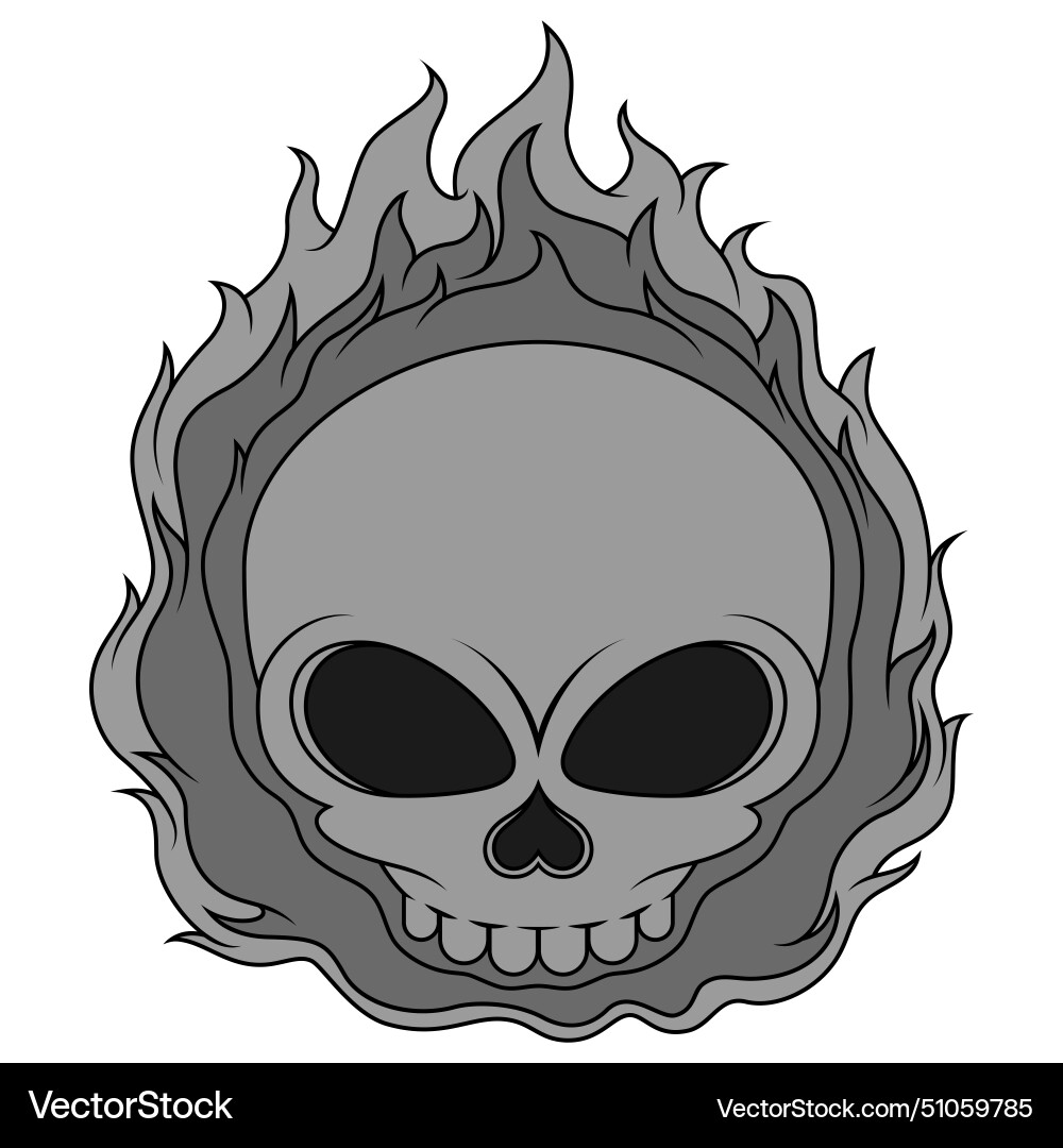 Skull engulfed in fire Royalty Free Vector Image Skull engulfed in fire Royalty Free Vector Image
