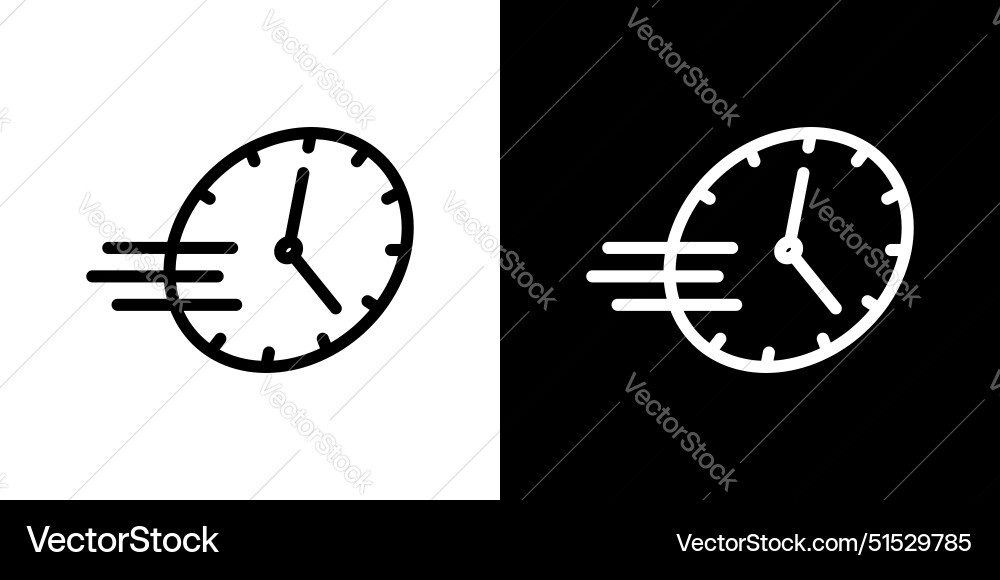 Time fast icon set rapid speed delivery symbol Vector Image