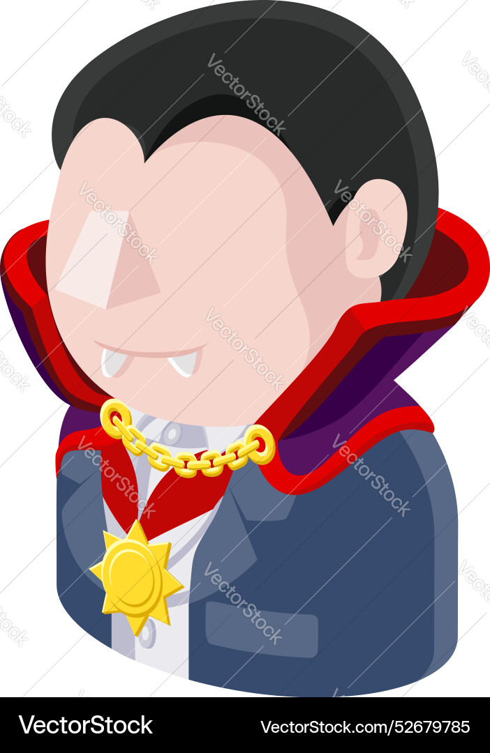 Vampire man avatar people icon Royalty Free Vector Image