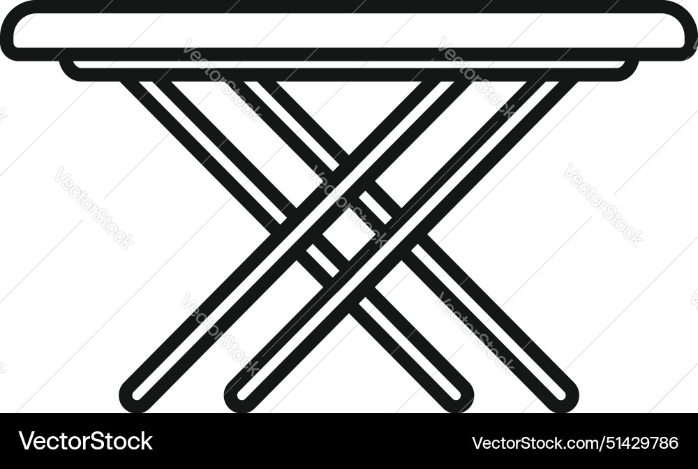 Black and white icon of folding table Royalty Free Vector
