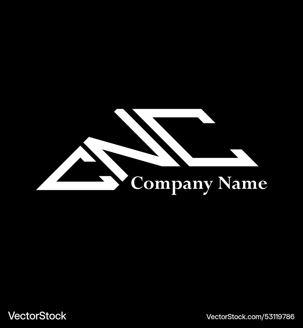 Cnc logo design simple and modern Royalty Free Vector Image