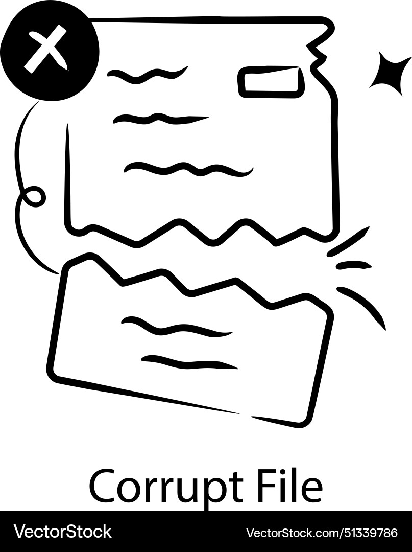 Corrupt file Royalty Free Vector Image - VectorStock