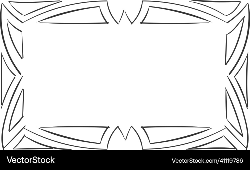 Decorative frame blank square border in doodle Vector Image