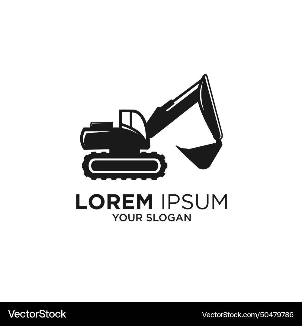 Excavator silhouette logo Royalty Free Vector Image