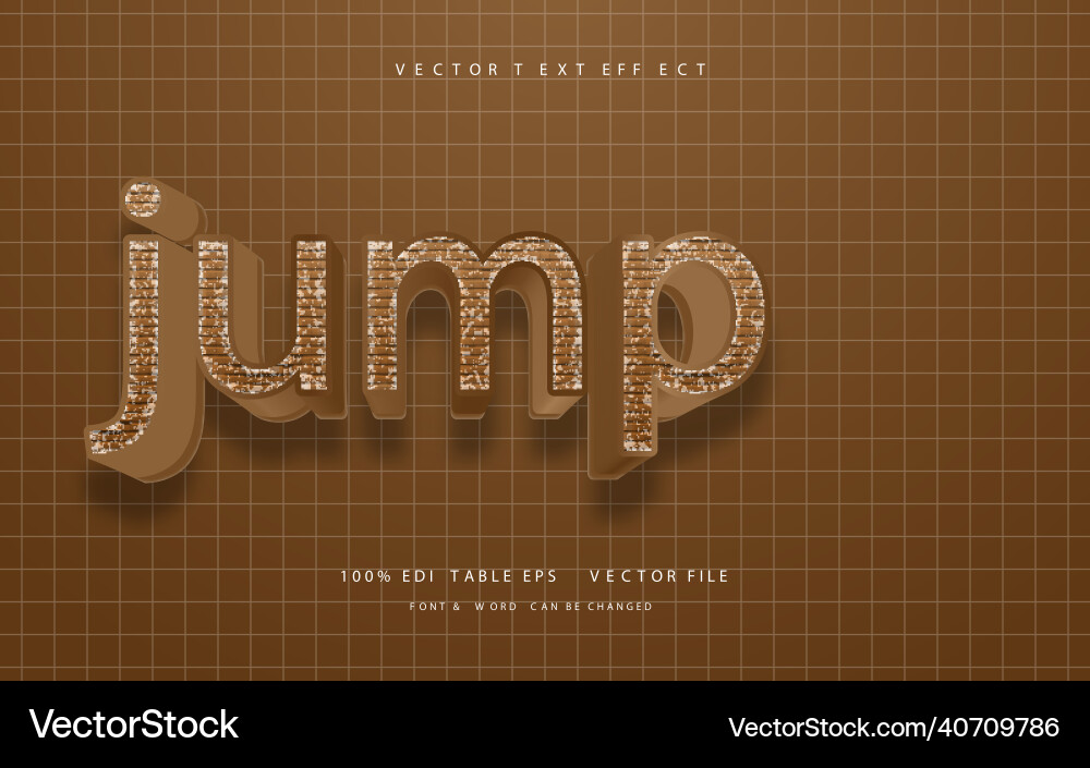Jump cartoon editable text effect Royalty Free Vector Image