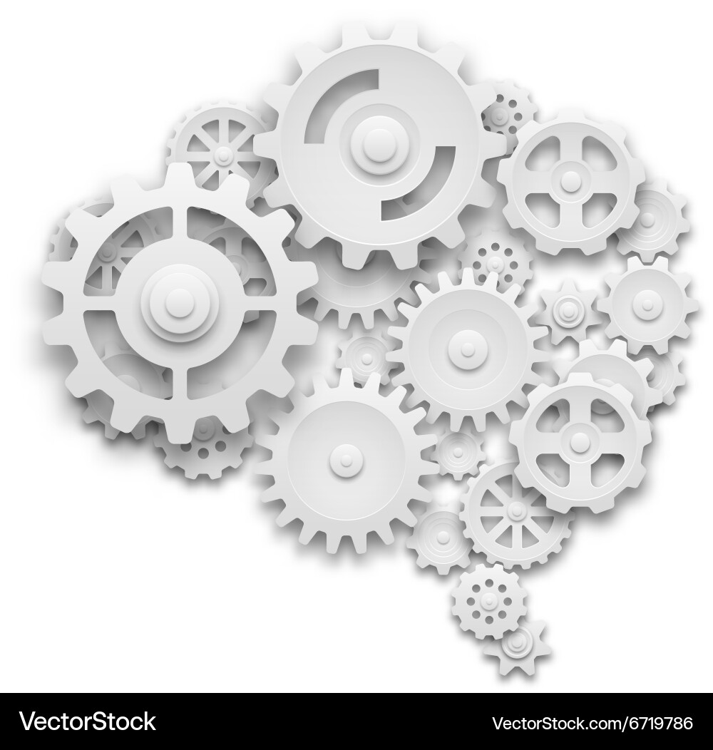 Mechanical Brain Gears Royalty Free Vector Image