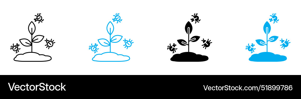 Pest plant icon emphasizing invasive species Vector Image