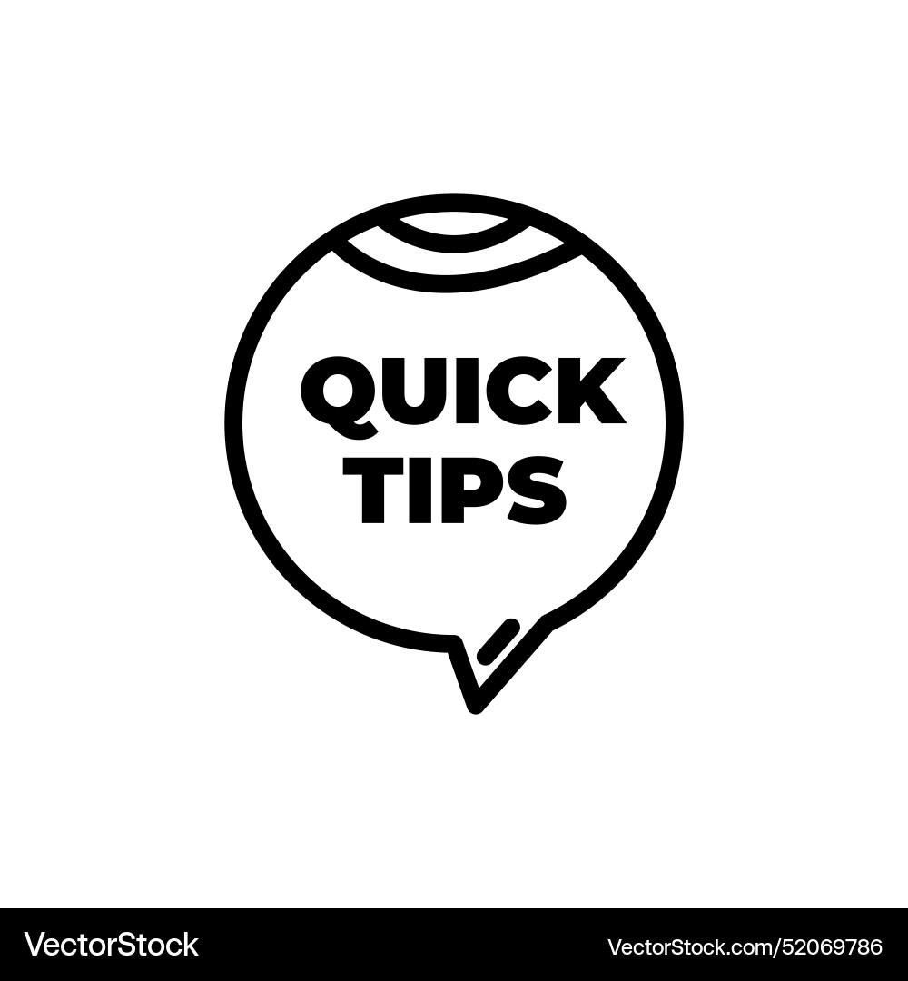 Quick tips icon for helpful hints Royalty Free Vector Image