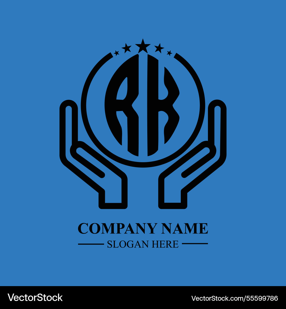 Rk initials modern logo design featuring held Vector Image