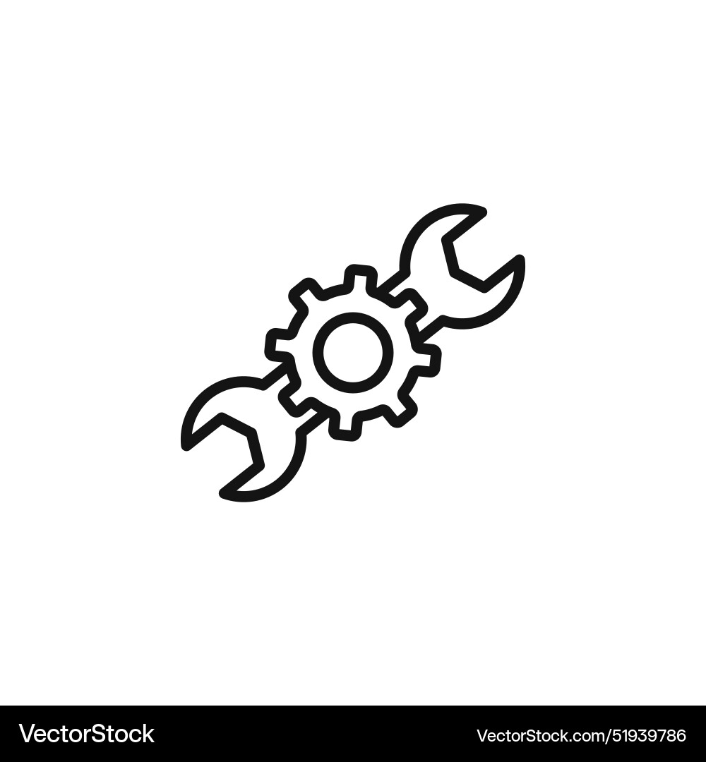 Service tool icon logo sign outline Royalty Free Vector
