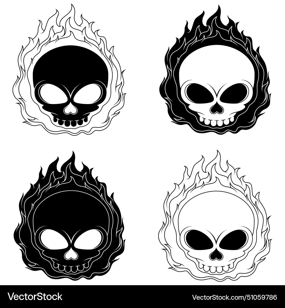 Skull engulfed in fire Royalty Free Vector Image Skull engulfed in fire Royalty Free Vector Image