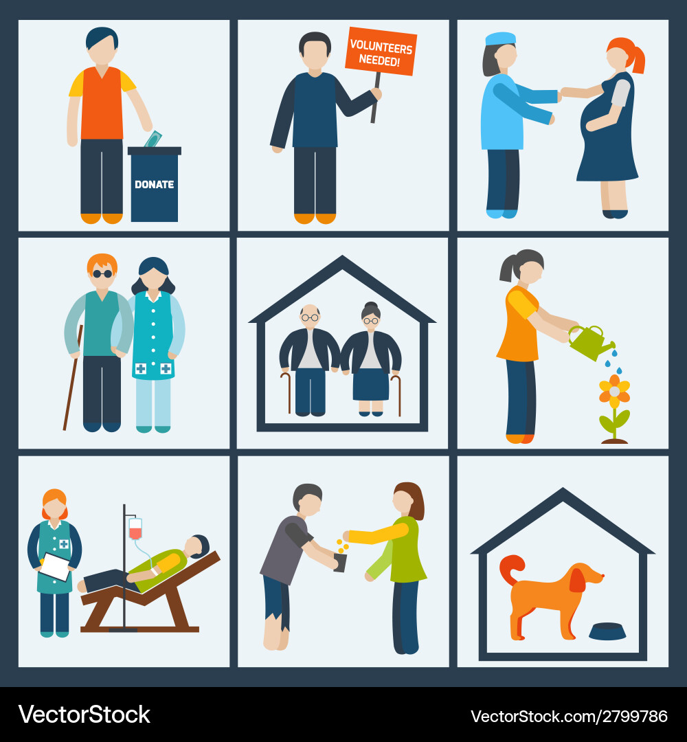 Social services icons set Royalty Free Vector Image