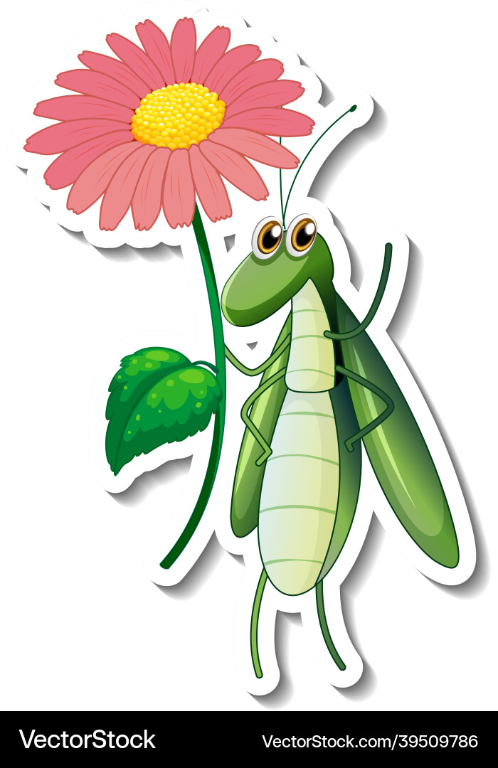 Sticker template with cartoon character Royalty Free Vector