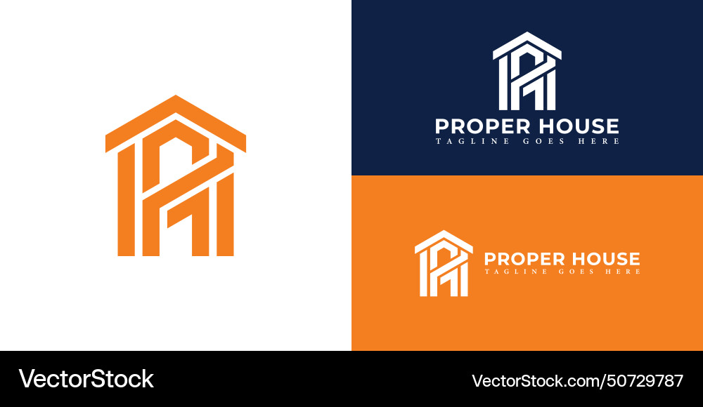 Abstract letter ph or hp initial monogram logo Vector Image