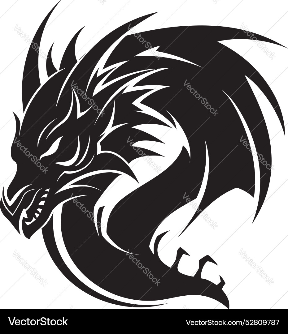Ancient wyrm mythic dragon symbol design winged Vector Image