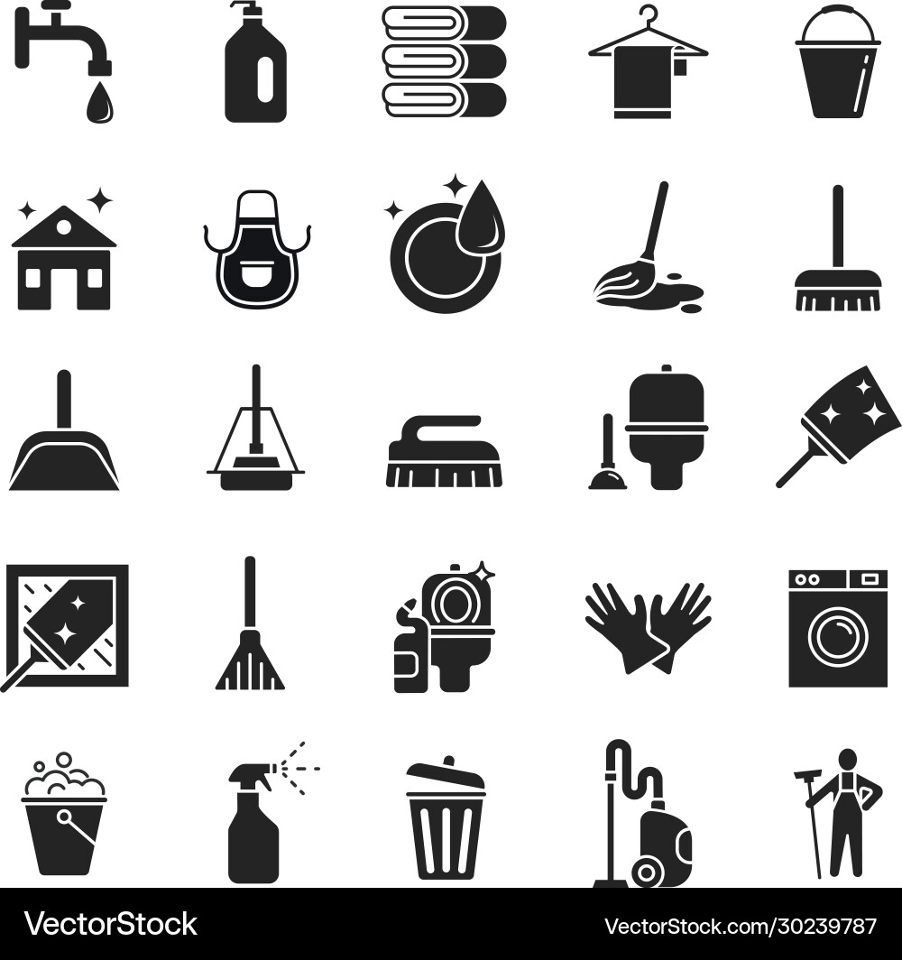 Cleaning Service Icons - Household Royalty Free Vector Image
