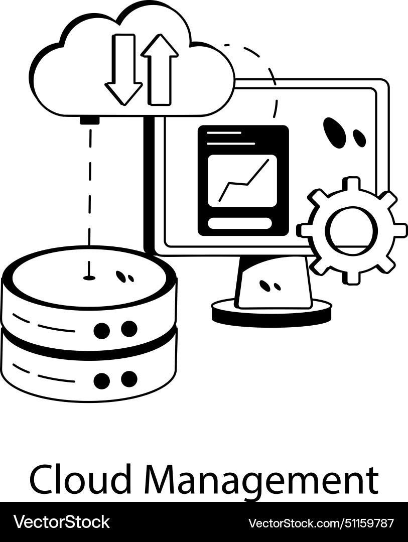 Cloud management Royalty Free Vector Image - VectorStock
