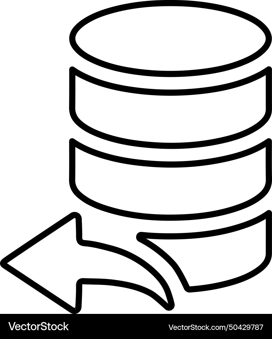 Data sharing icon line outline symbol Royalty Free Vector