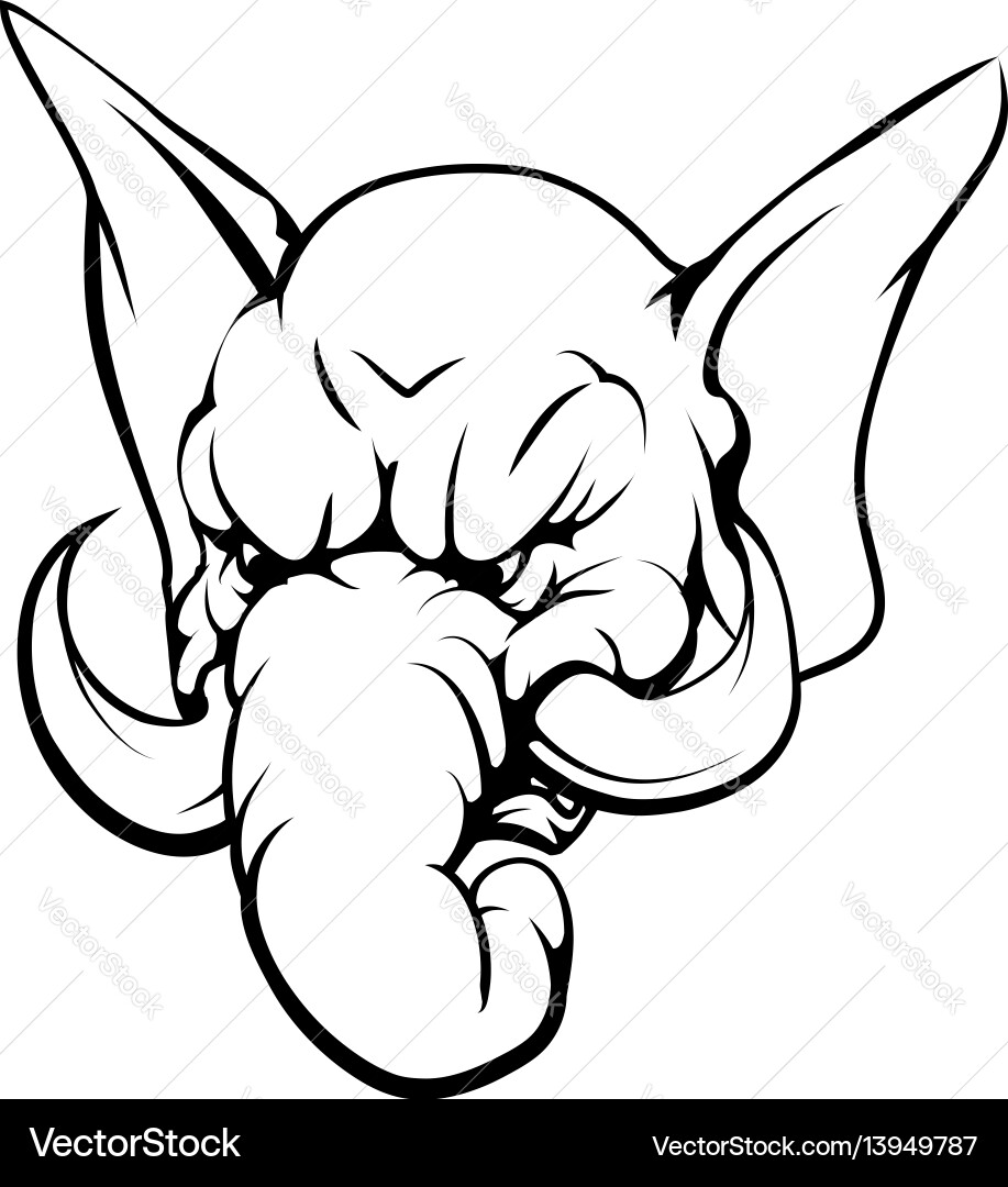 Elephant mascot character Royalty Free Vector Image