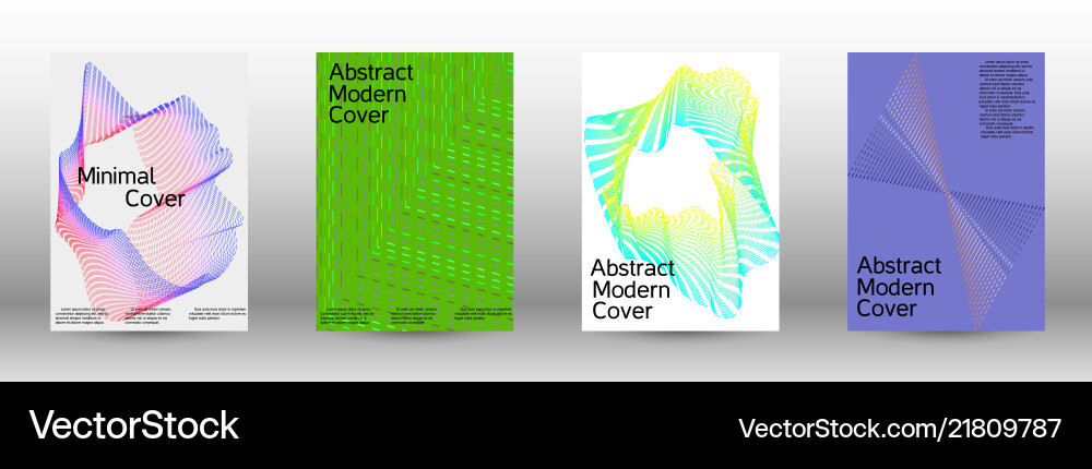 Minimal cover design with linear waves Royalty Free Vector