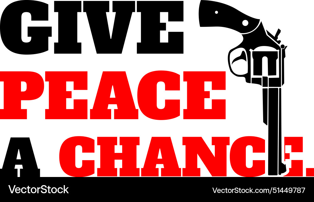 Peace t shirt design with gun icon Royalty Free Vector Image
