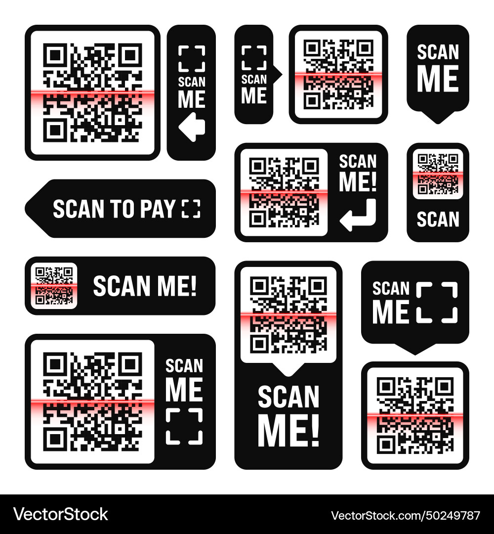 Scan me qr code sticker online payment special Vector Image
