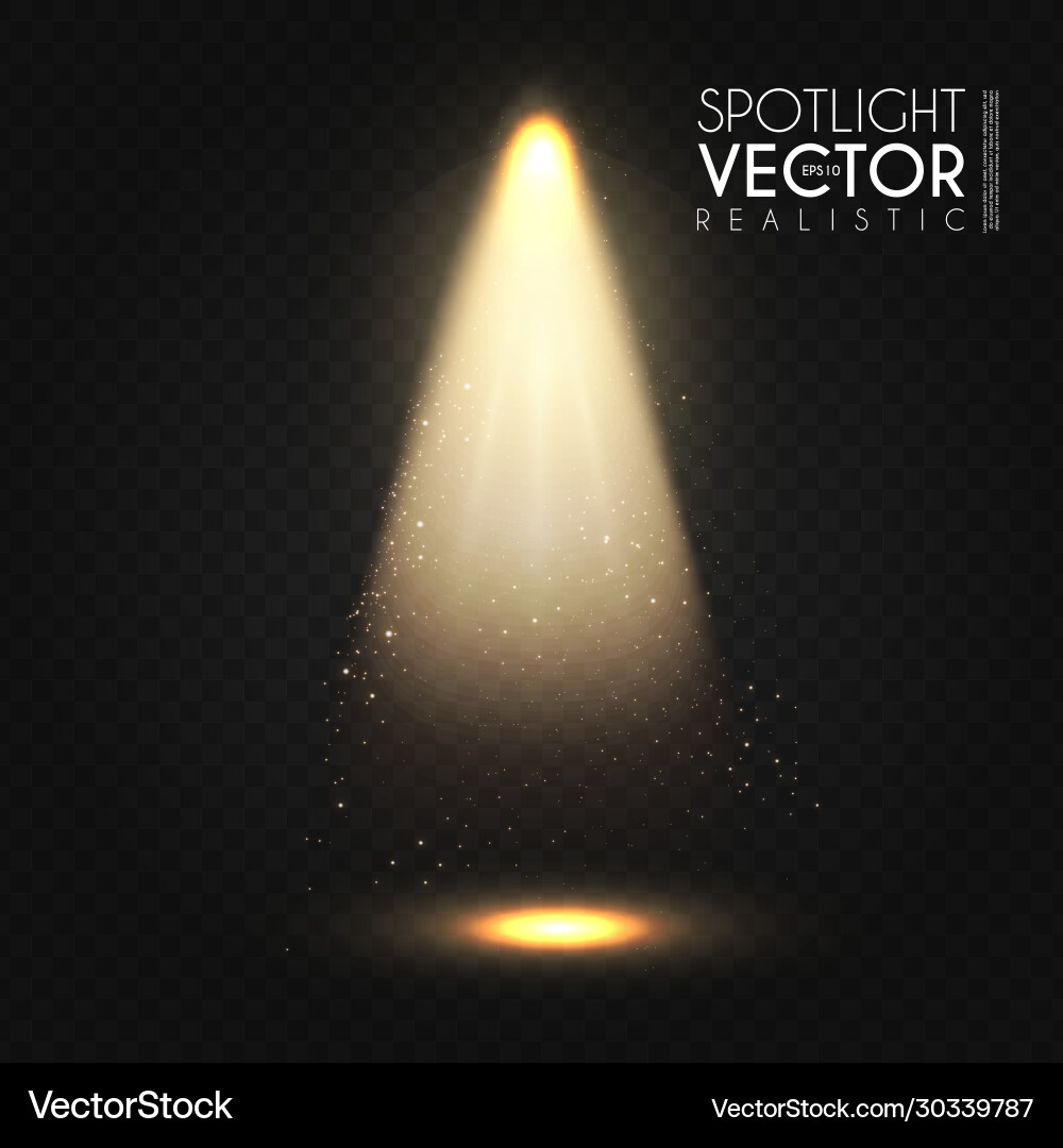 Spotlight transparent light effect show design Vector Image