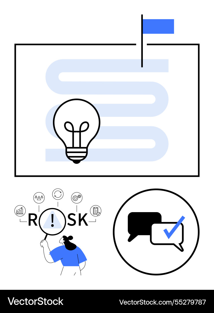 Strategic problem-solving with innovation risk Vector Image