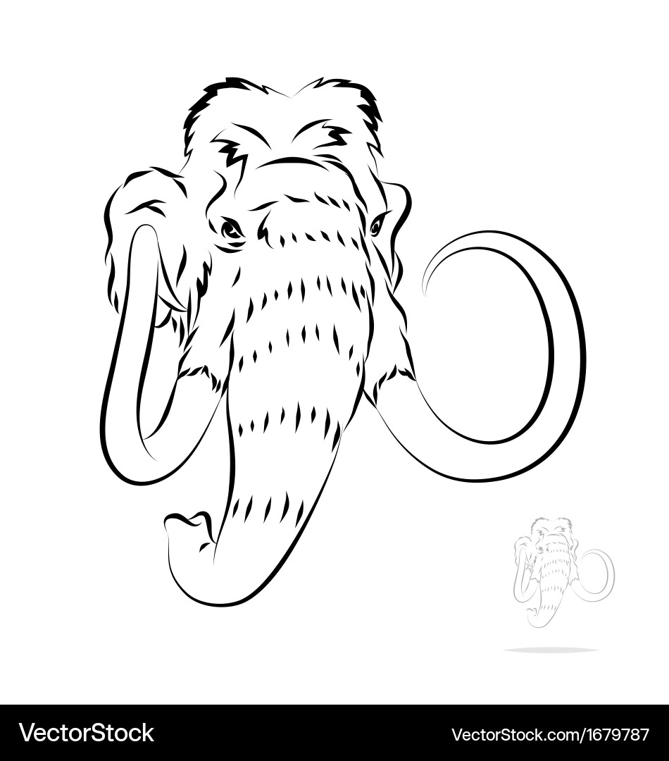 Stylized Mammoth Head Artwork Royalty Free Vector Image