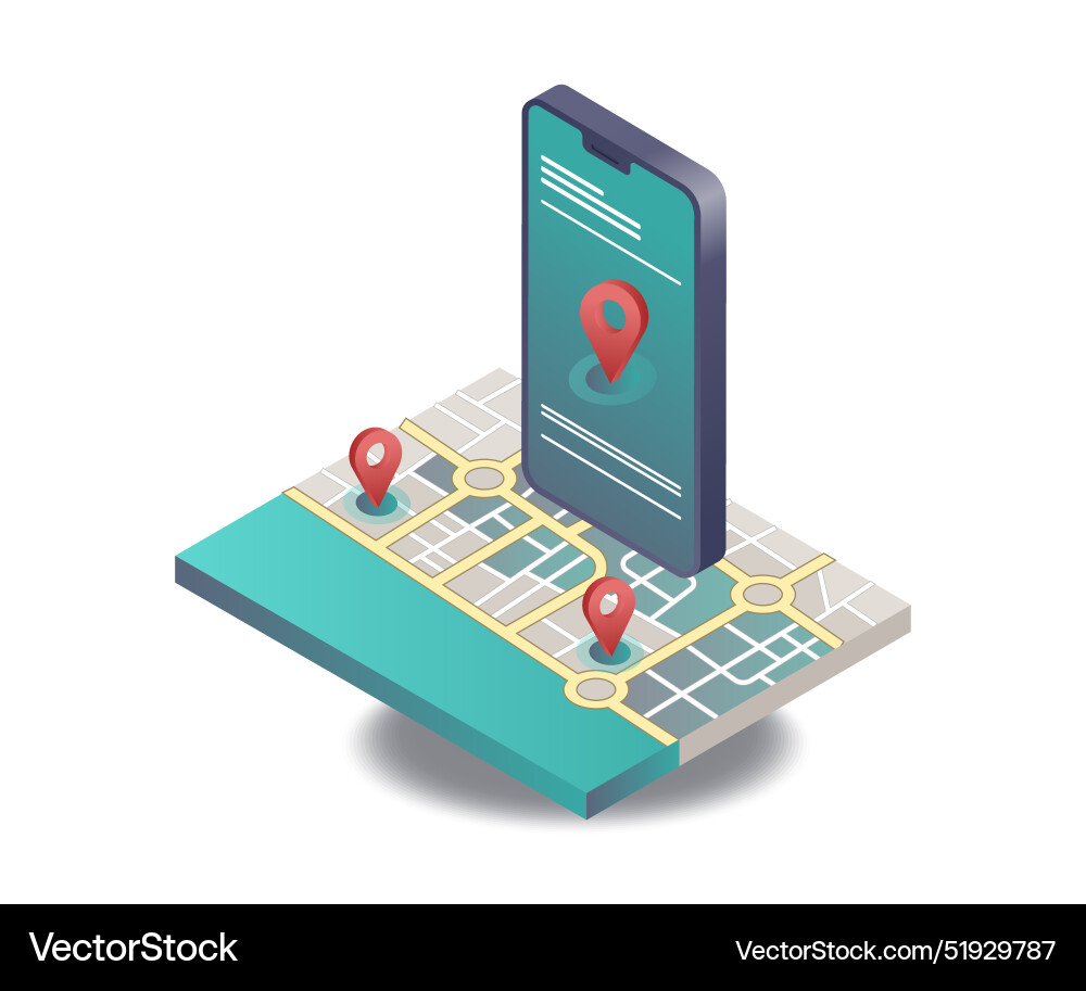 Technologies of smartphone map applications Vector Image