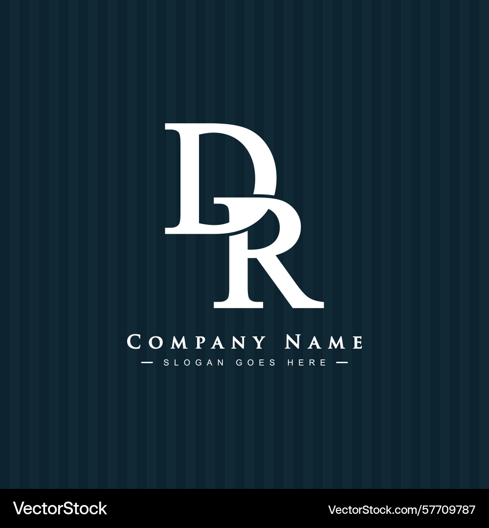 Template for initial letter dr logo Royalty Free Vector
