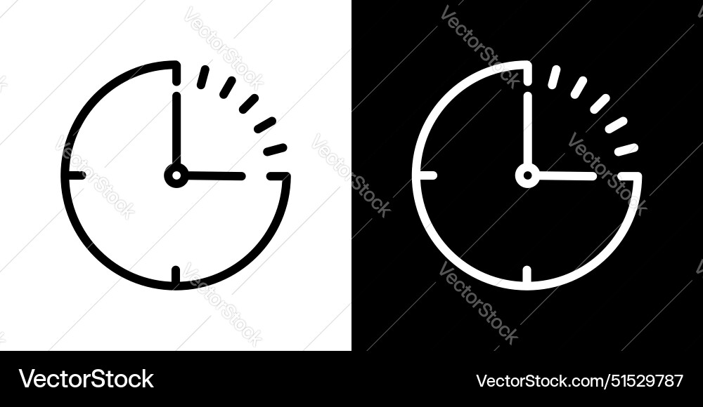 Time quarter past icon set 15 min symbol 3 Vector Image