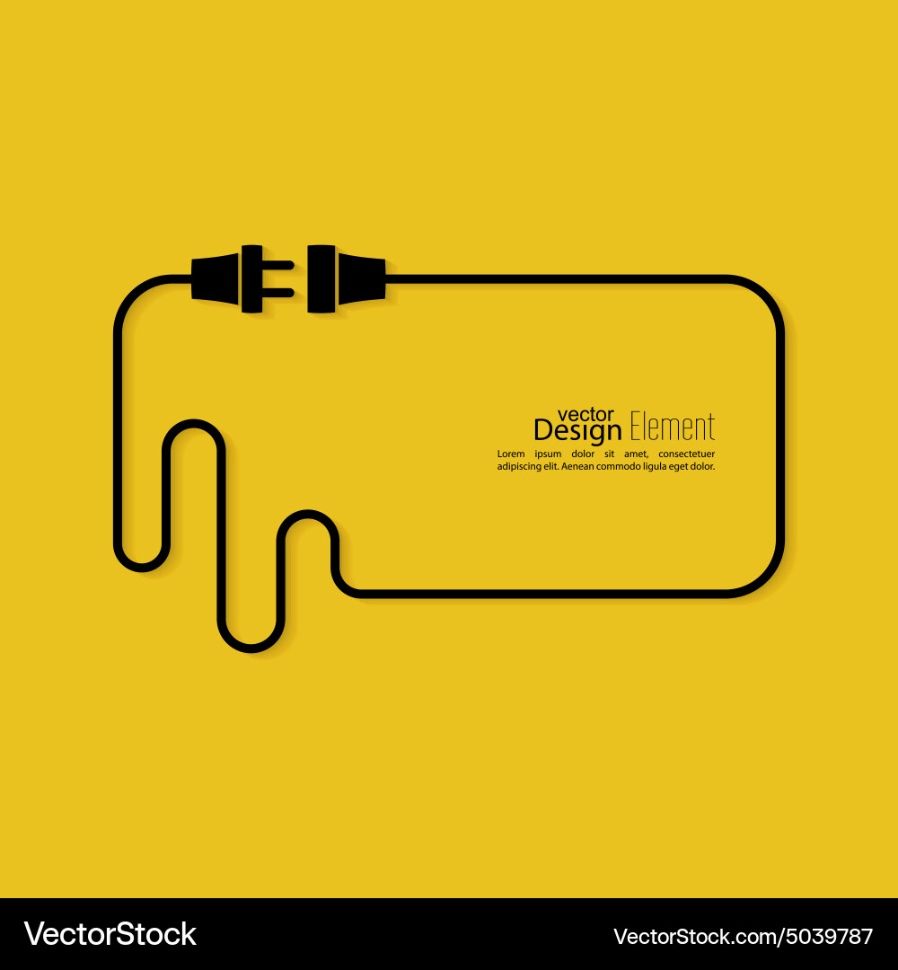 Wire plug and socket Royalty Free Vector Image
