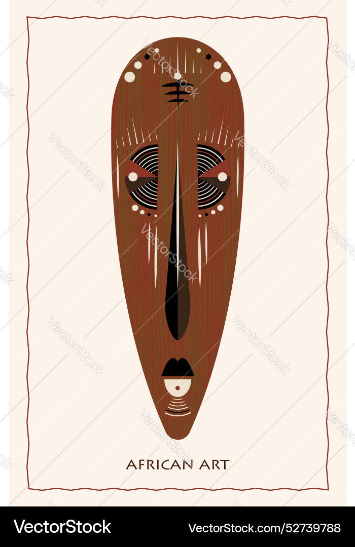 African mask ethnic tribal ritual afro art design Vector Image