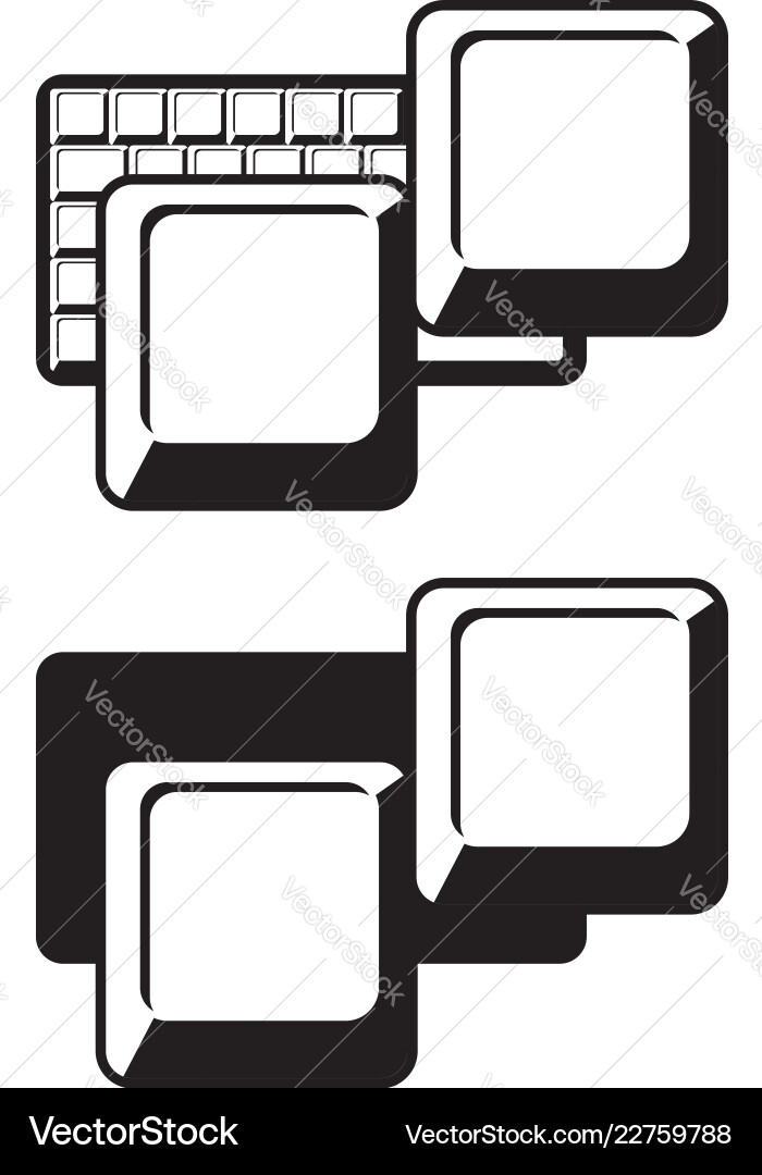 Computer keyboard keys graphic composition Vector Image