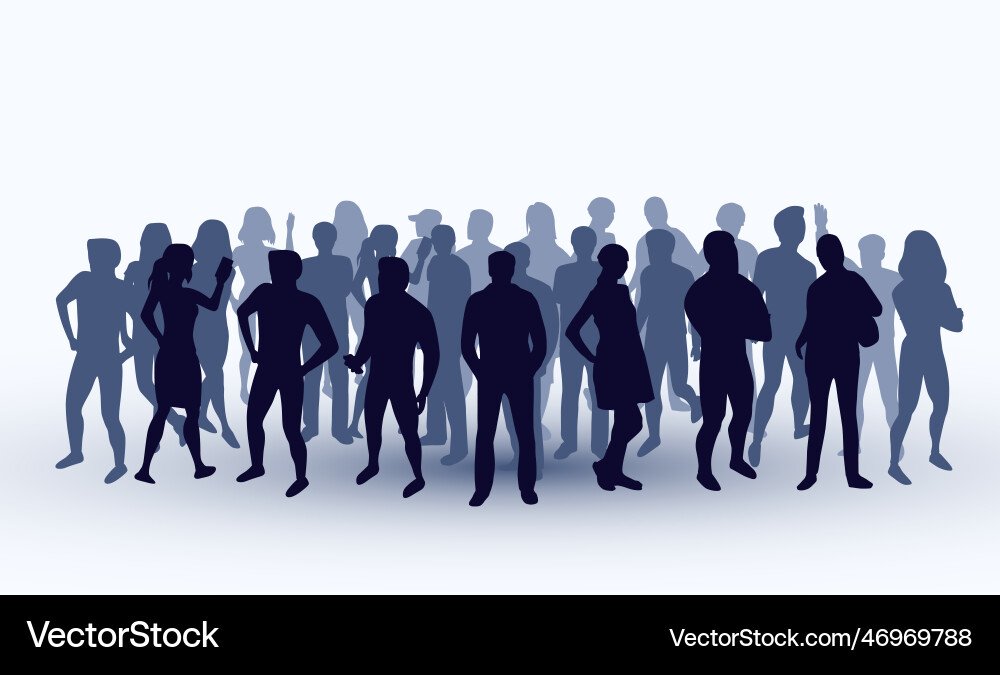 Group Of People Silhouette Vector