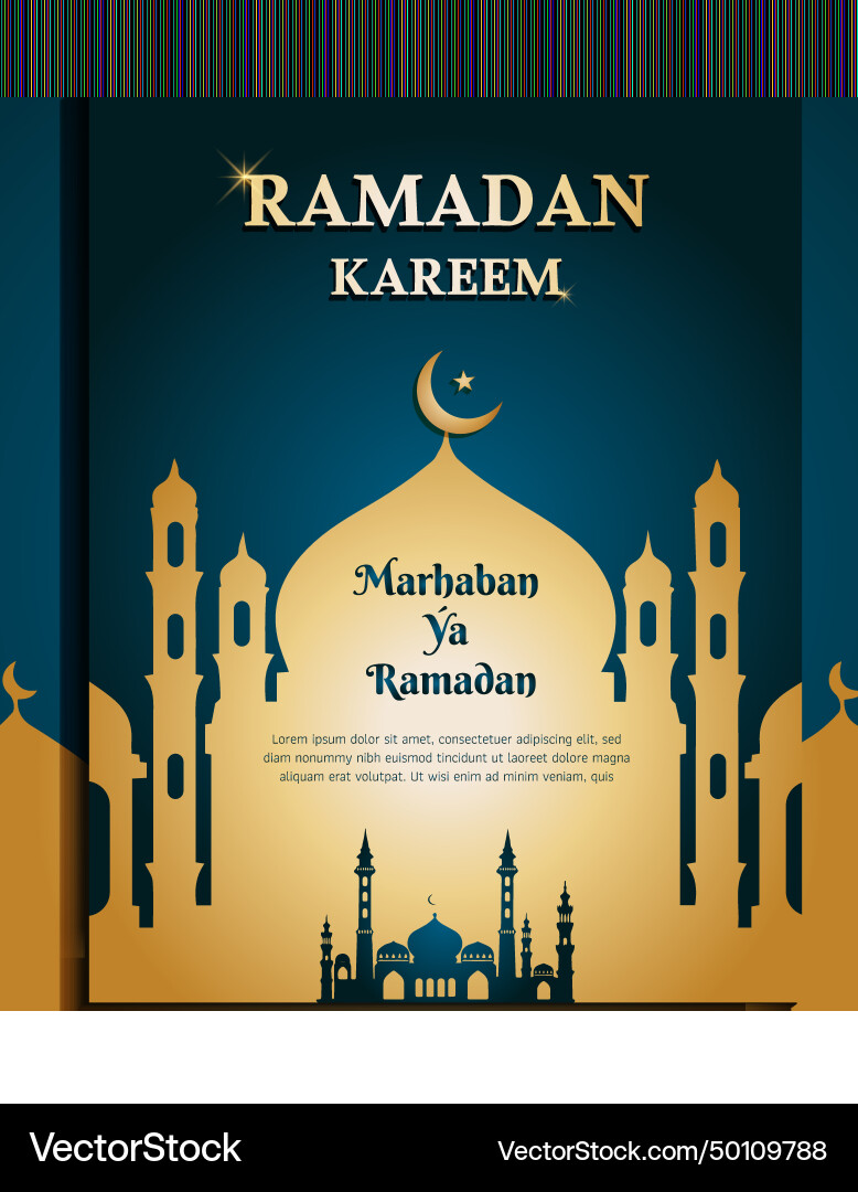 Happy ramdan kareem poster design 2024 Royalty Free Vector