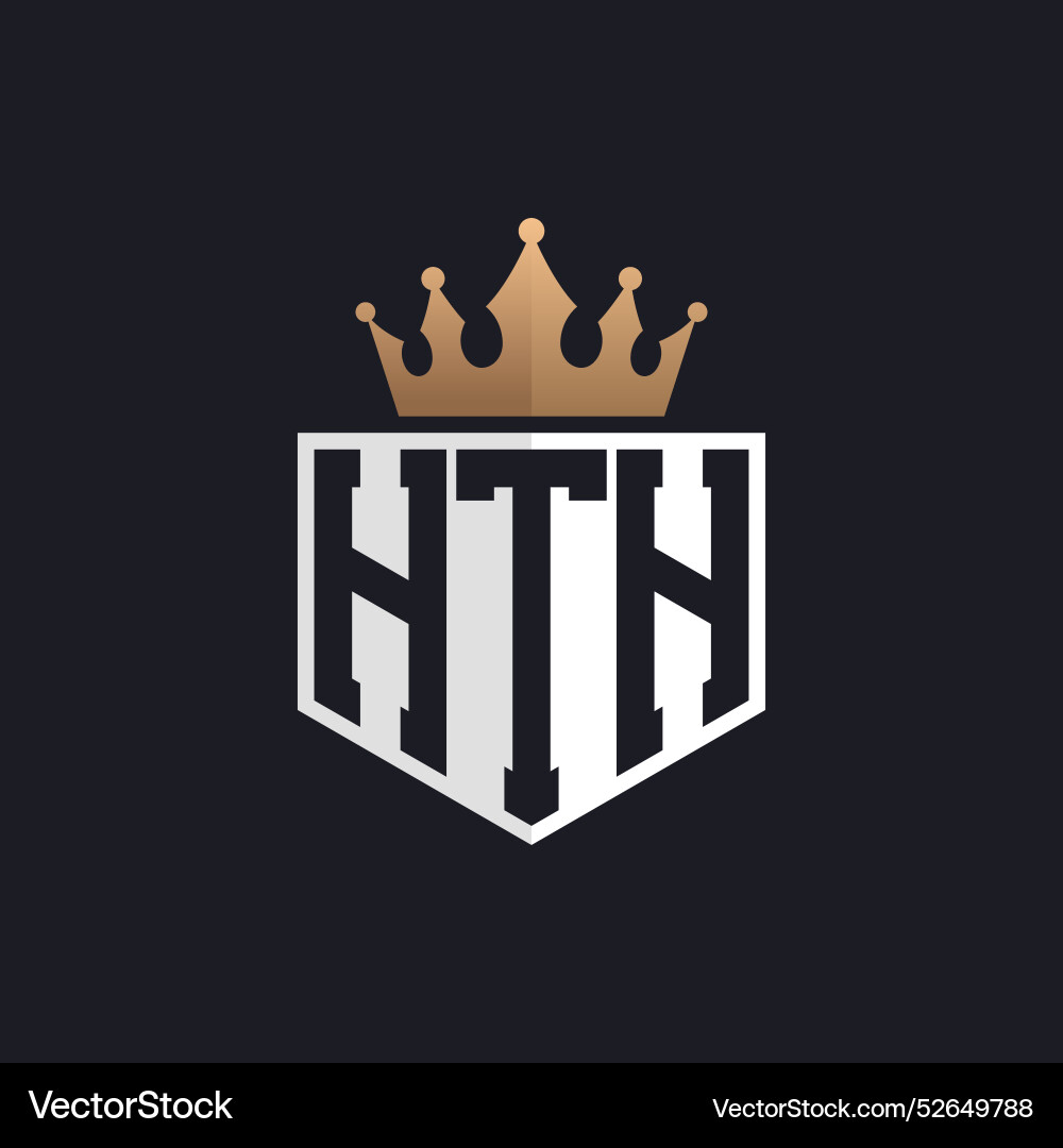Luxury hth logo with crown elegant initials Vector Image