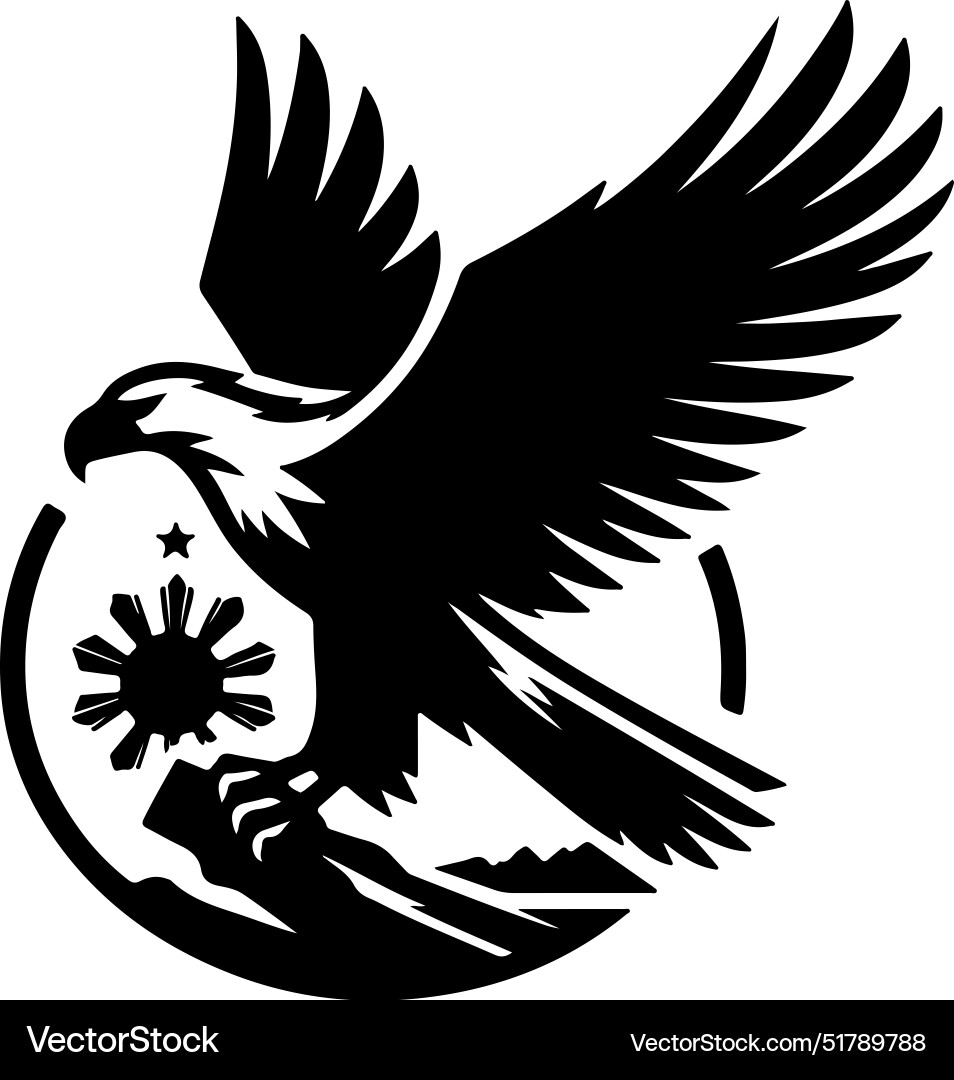 Philippine eagle isolated black design Royalty Free Vector
