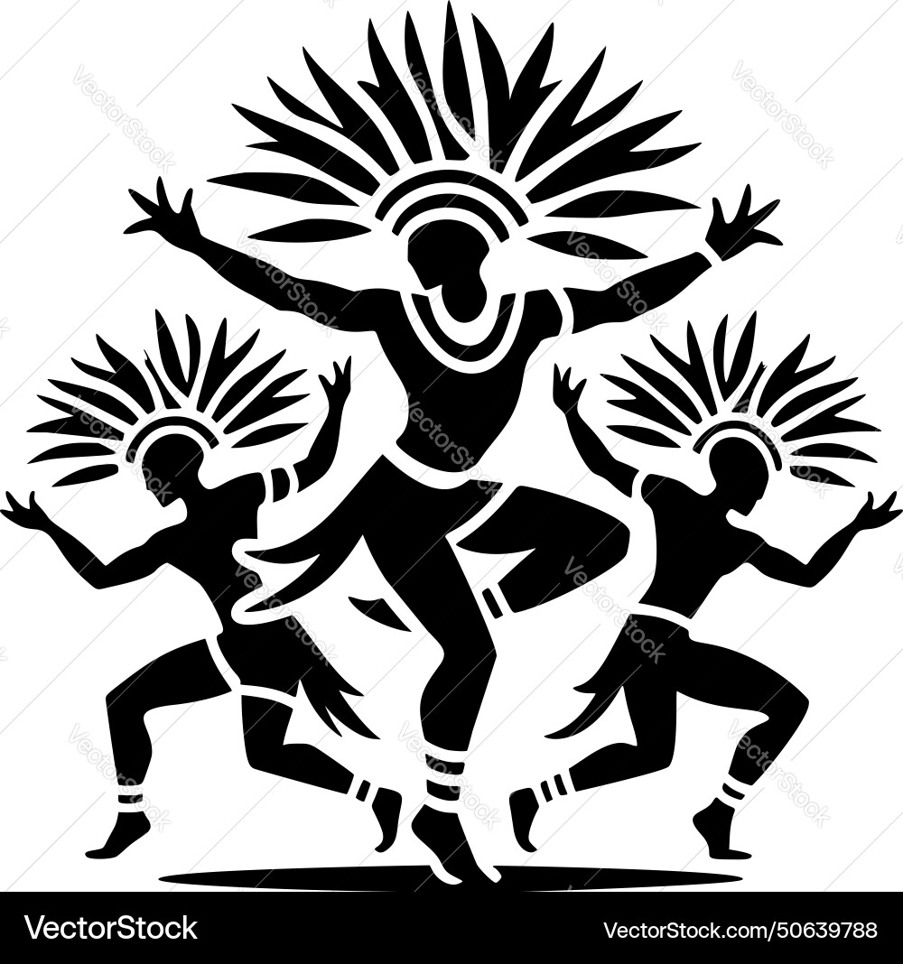 Tribal dance silhouette Royalty Free Vector Image