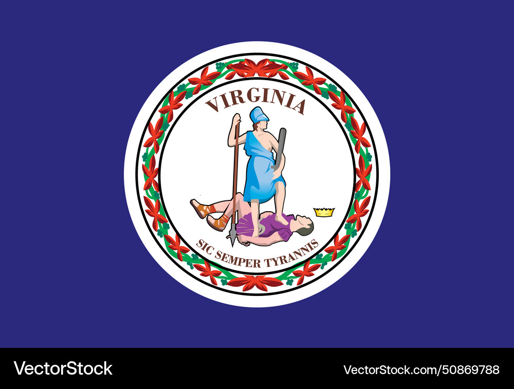 Virginia flag Royalty Free Vector Image - VectorStock
