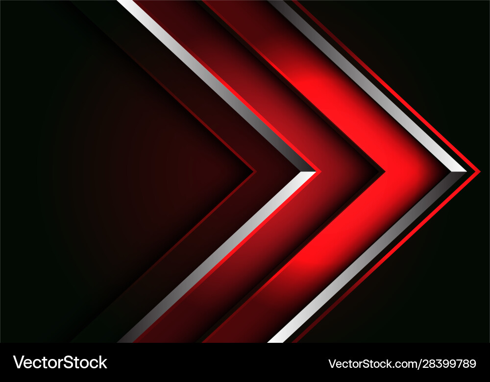Abstract red silver line arrow direction design Vector Image