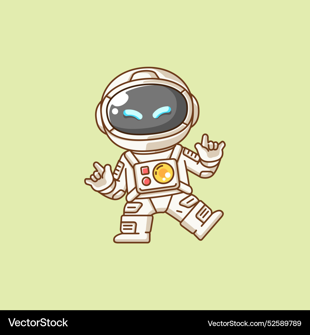 Cute astronaut dance kawaii chibi character Vector Image