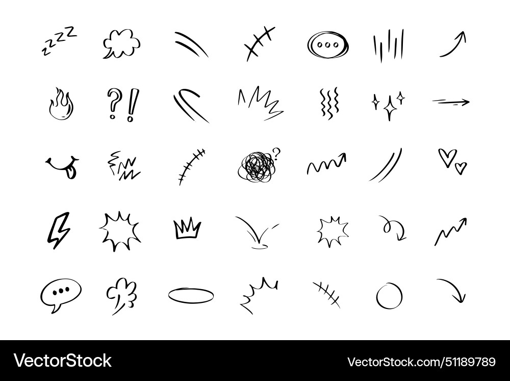 Doodle hand drawn cute cartoon expression sign Vector Image