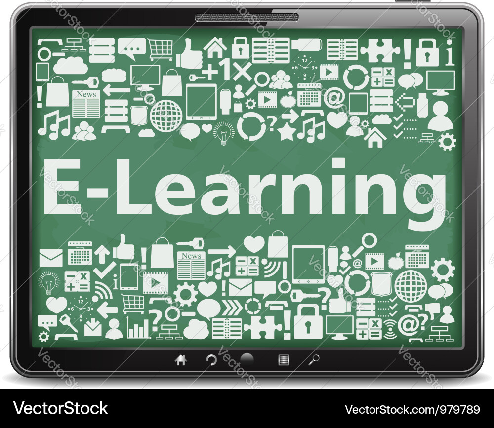 E-learning concept Royalty Free Vector Image - VectorStock