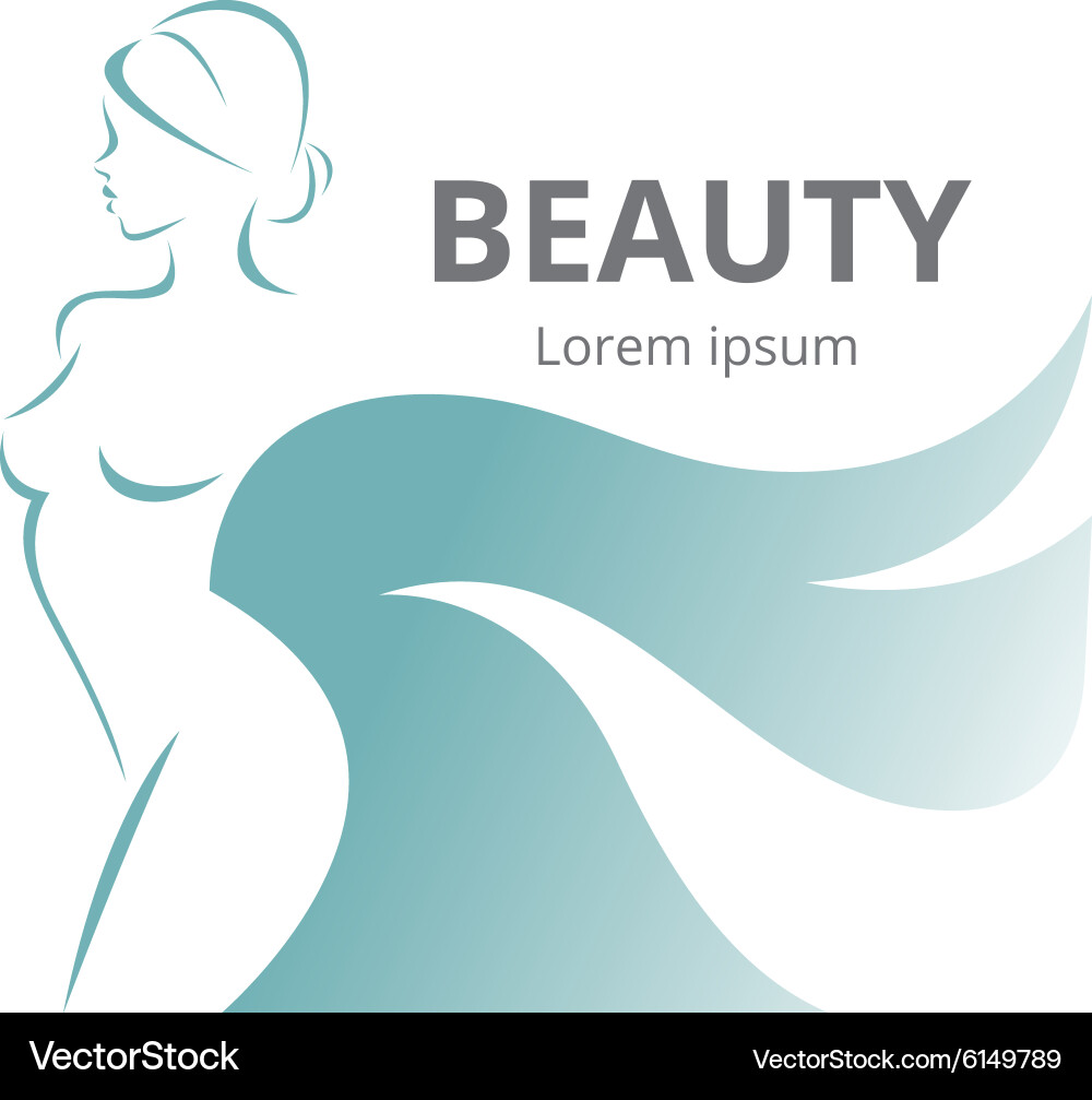 Elegant Woman Profile Logo Royalty Free Vector Image