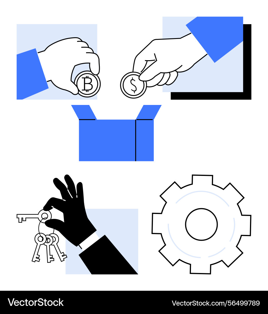 Financial transactions crypto exchange and asset Vector Image
